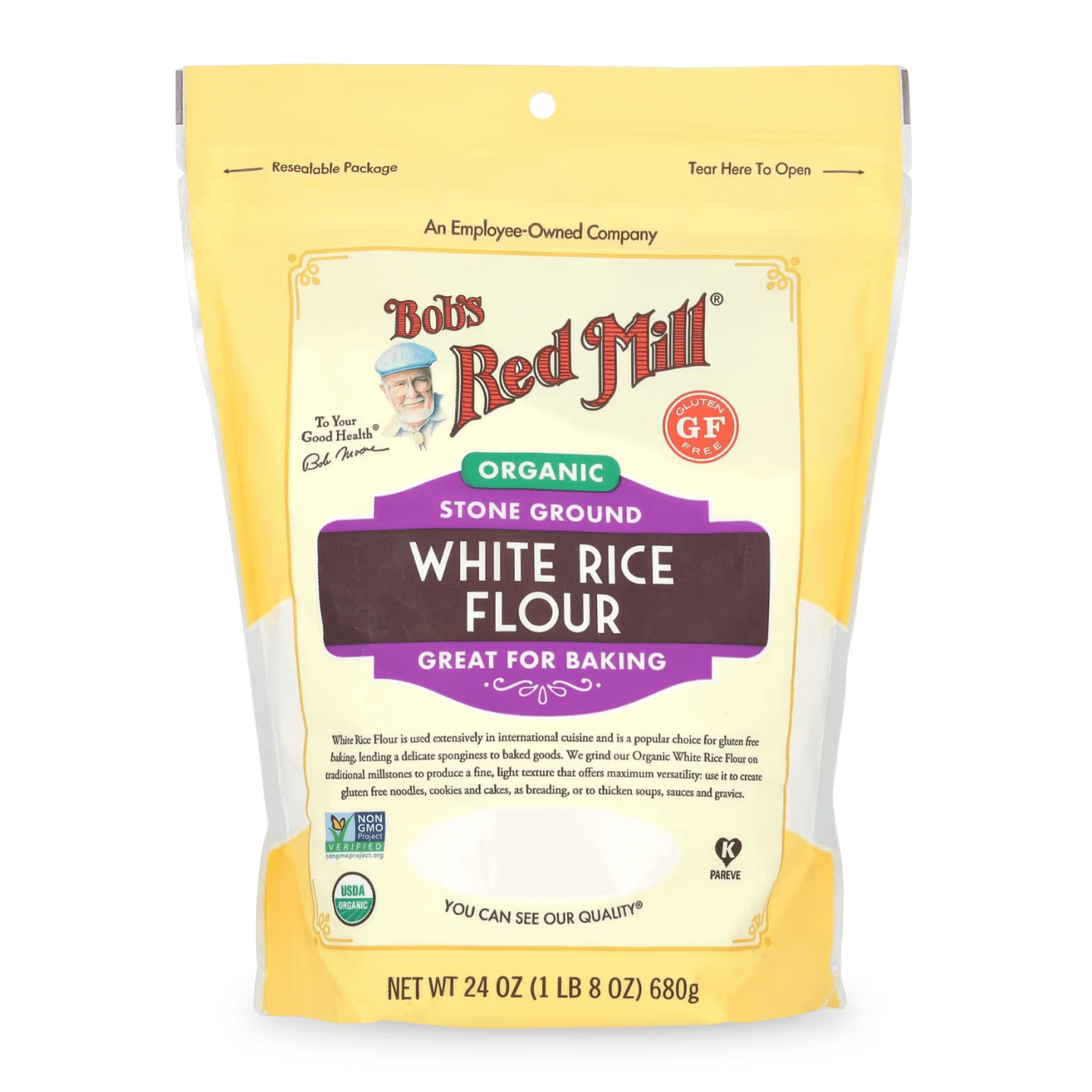 Bob's Red Mill, Organic White Rice Flour - 밥스 레드 밀 유기농 쌀가루 (Best By: A ...
