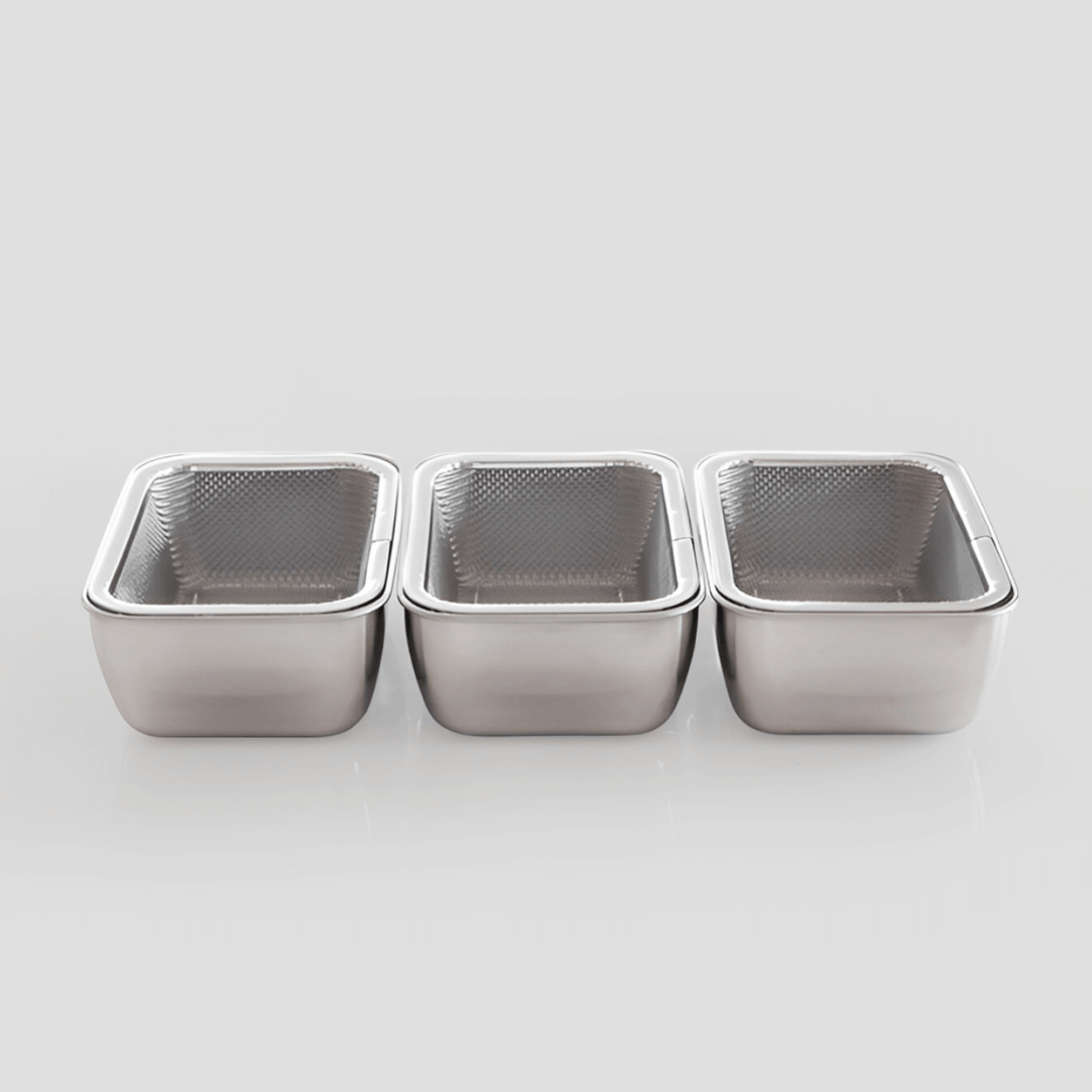Shimomura Stainless Steel Mini Rectangular Bowls and Colanders (Set of ...